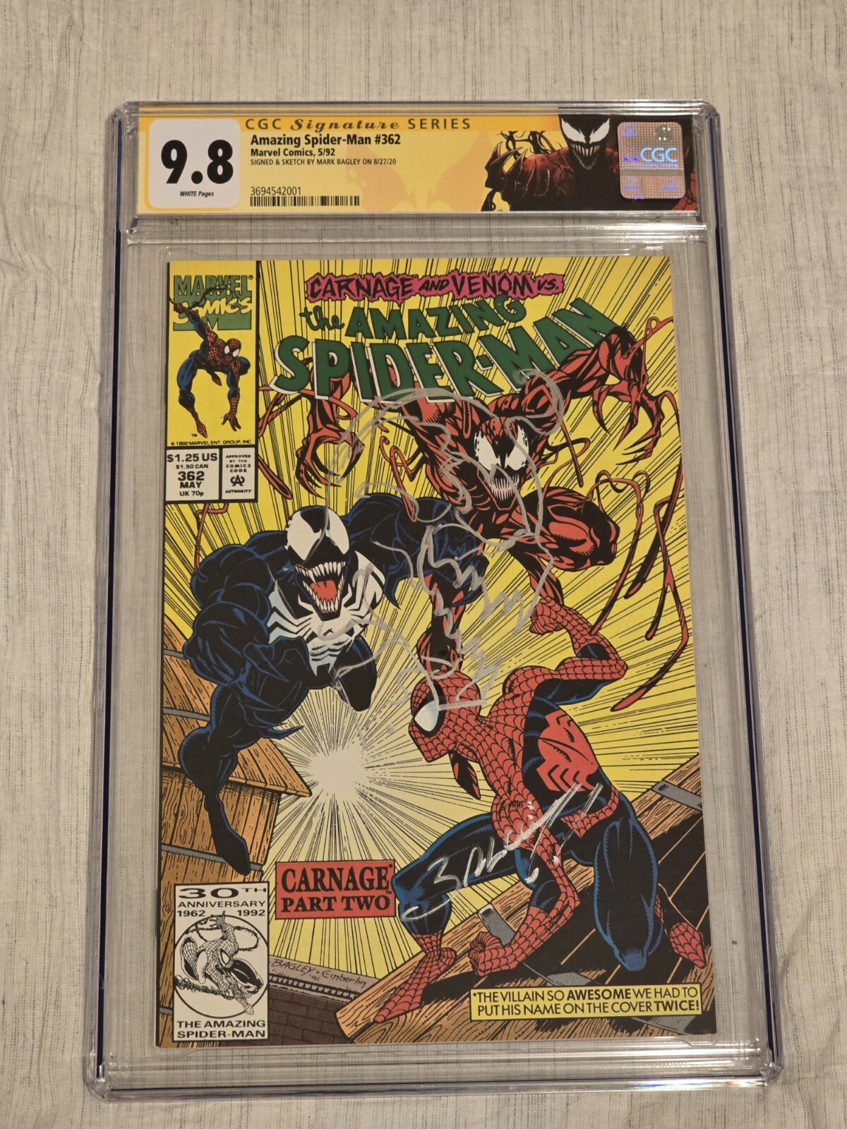Amazing Spider-Man 362 CGC 9.8 Signed and Sketched by Mark Bagley | eBay