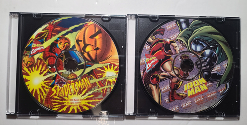 Snap Marvel Comics CD-Rom Comic Book Library Lot of 2 Spiderman, Iron ...