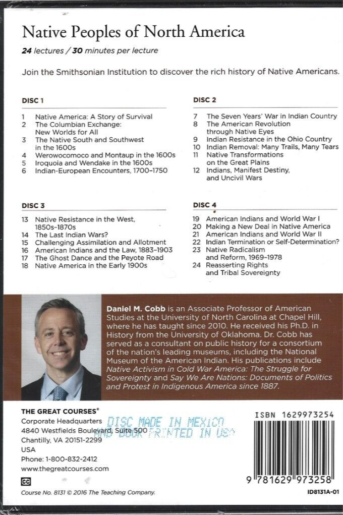 Native Peoples of North America by Daniel M. Cobb (2016, DVD) for sale ...