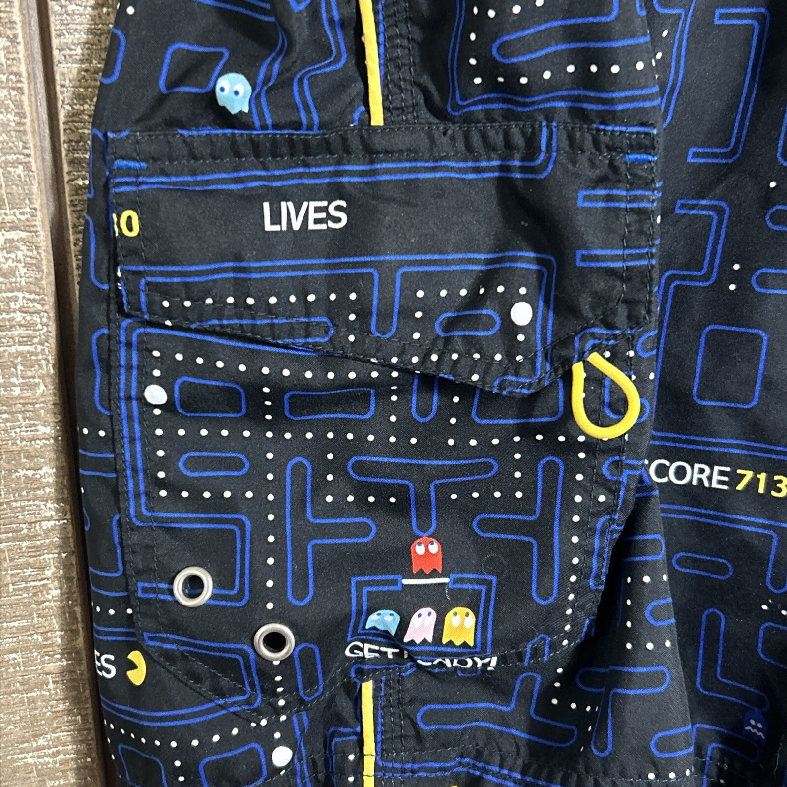 Pacman Giant Vintage 90s Swimsuit Board Shorts Ghosts… - Gem