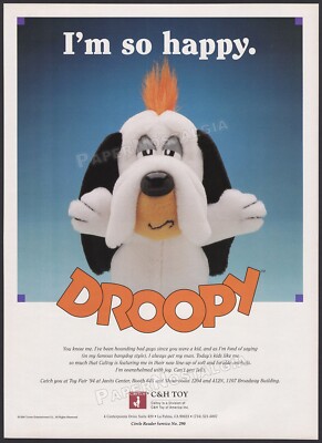 DROOPY - Original 1994 Trade AD / poster _ Caltoy promo _ plush dog ...
