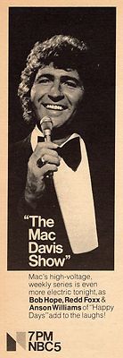 1976 NBC TV AD~THE MAC DAVIS SHOW~HIGH VOLTAGE WEEKLY SERIES | eBay