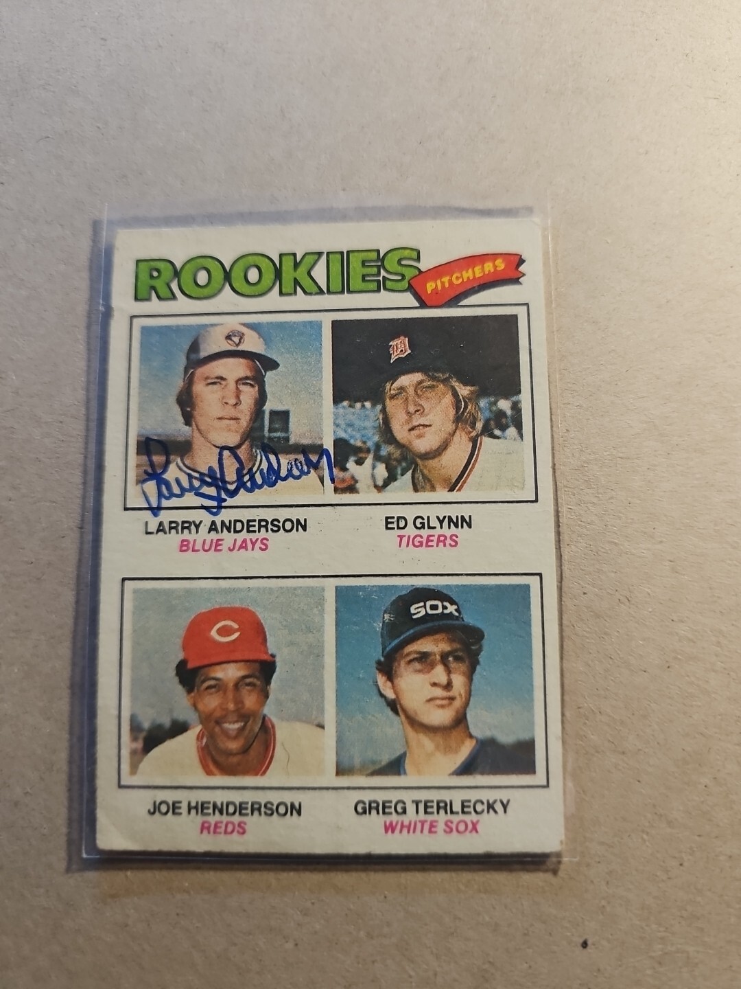 1977 Topps - Rookie Pitchers #487 Ed Glynn, Larry Anderson, Joe ...