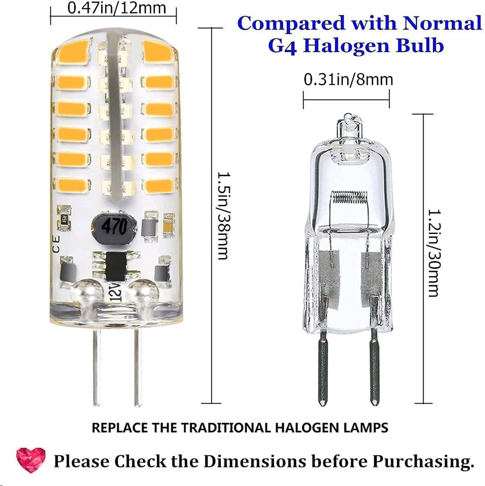 G4 LED Bulbs 12V 3W Bi-Pin LED Light Bulbs 48×3014 SMD 20W Halogen Bulb ...