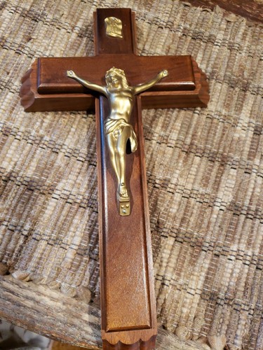 Vintage Wood / Wooden Wall Crucifix Cross Last Rites Sick Call Box/Set ...