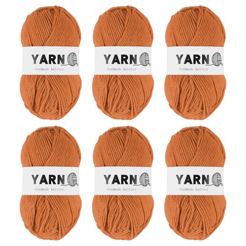 6Pcs Brown Acrylic Yarn 790 Yard 4 Ply Crochet Yarns Sport Weight Yarn ...