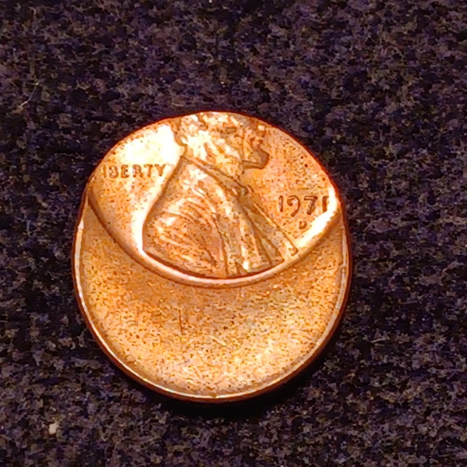 1971 D Denver Off Center Lincoln Cent Mint Error Nice Unc copper ...
