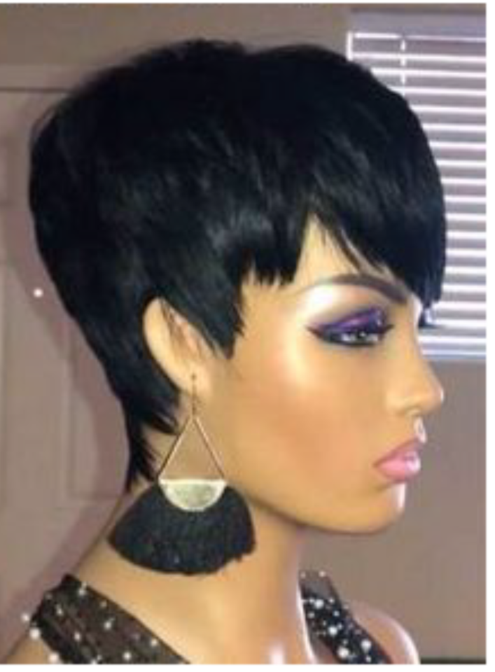 Short Pixie Cut Wig for Black Women Brazilian Human Hair Wigs None Lace ...