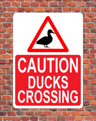 CAUTION DUCKS CROSSING ~ SIGN NOTICE ~ duck wildfowl wild fowl ...