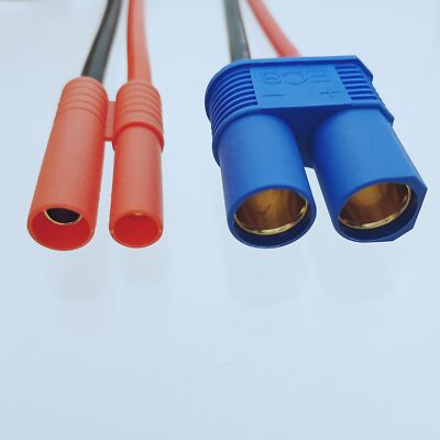 EC8 Female to HXT 4mm Banana Male cable 12AWG 5CM Charger Adapter RC ...