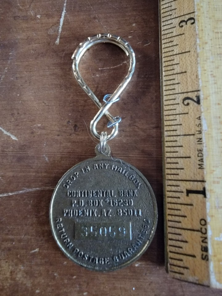 Continental Bank "Drop In Mailbox If Lost" Vintage Copper Token ...