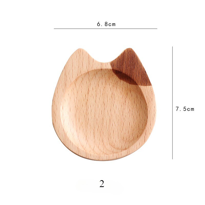 2X Mini Wooden Dish Plate Restaurant Dumpling Dipping Bowl Tray Cute ...