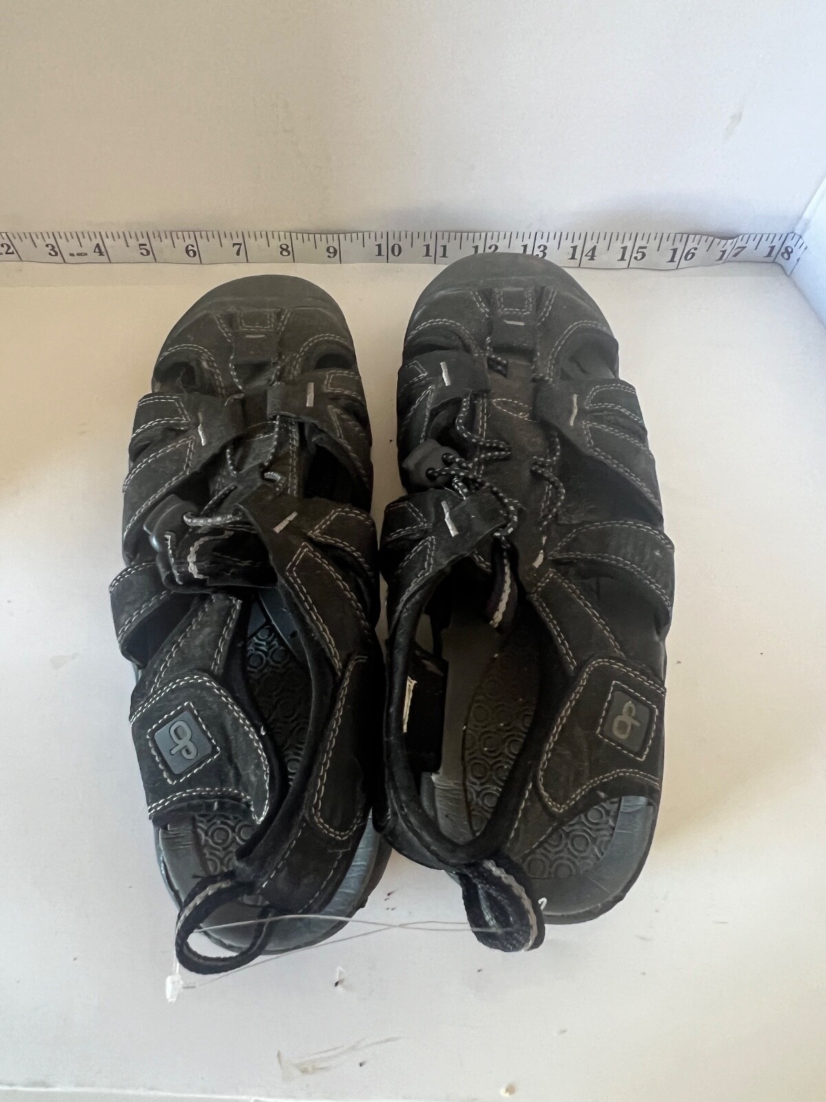 Men’s Black OP Sandals Slip On Adjustable Size 8 Water shoes | eBay