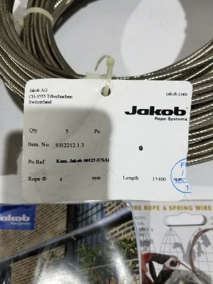 50 ft. Stainless Steel Jakob Cable for Cable Railing System (11pk ...