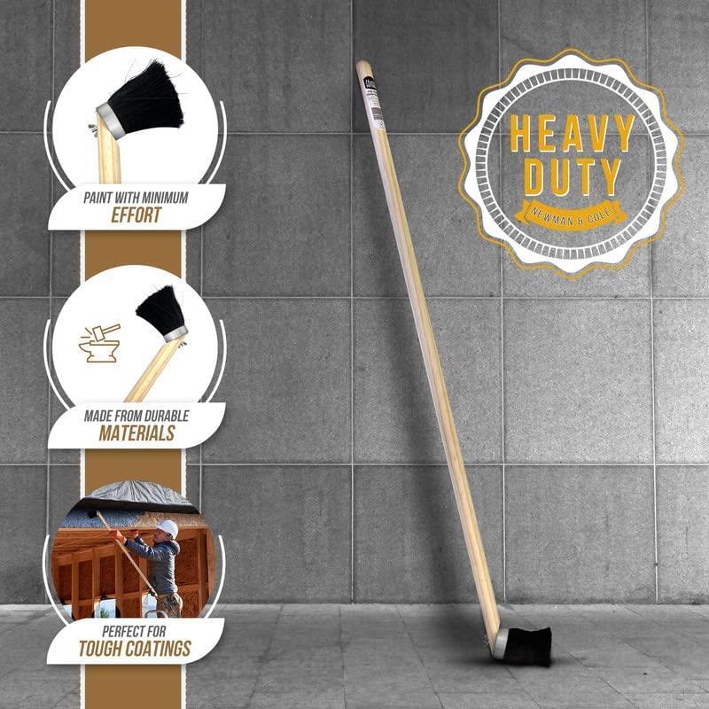 Tar Brush Long Handled Wood 47" Decking Roof Paint Striker Angled Coating Brush | eBay