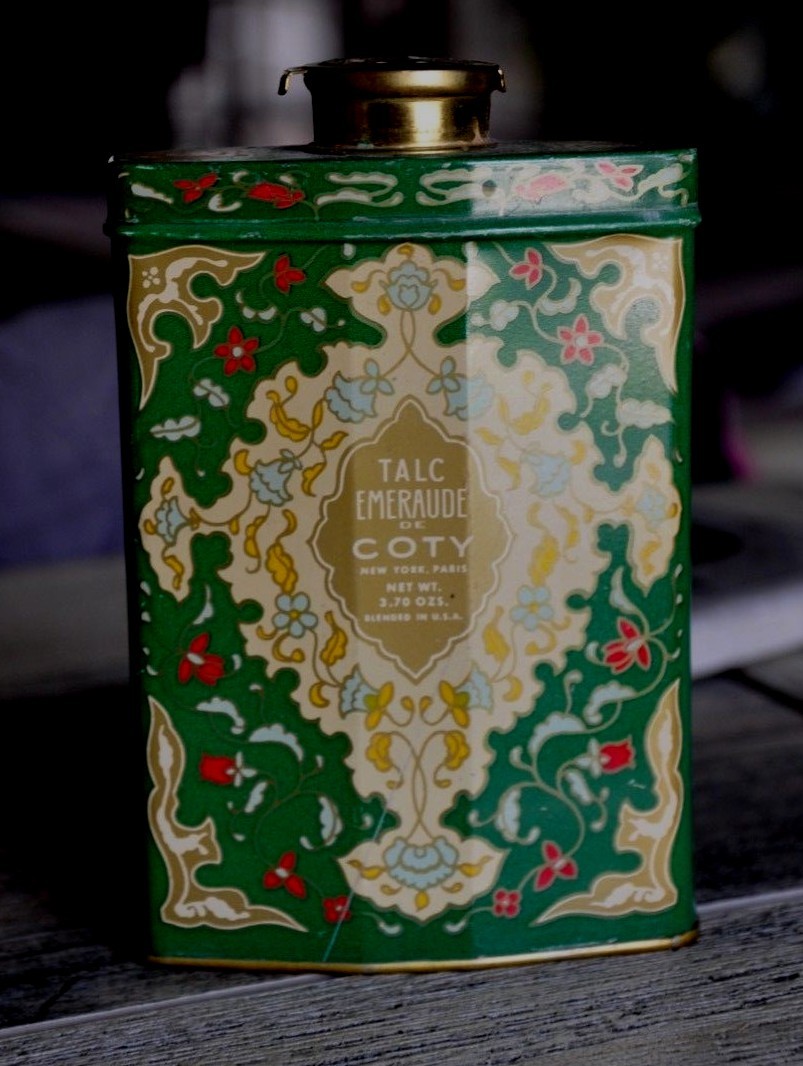 Vintage 20's/30's Emeraude by Coty Talc Dusting Powder 3.70oz Tin RARE ...