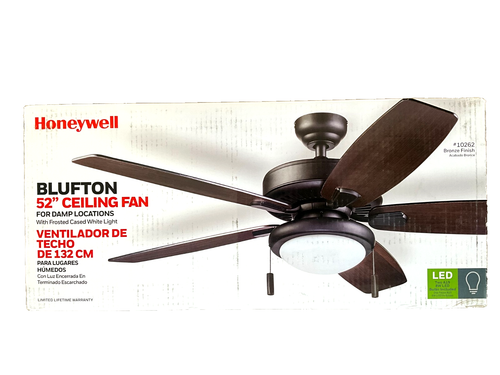 Honeywell Bluffton 52'' Indoor Outdoor Ceiling Fan Bronze Finishing ...