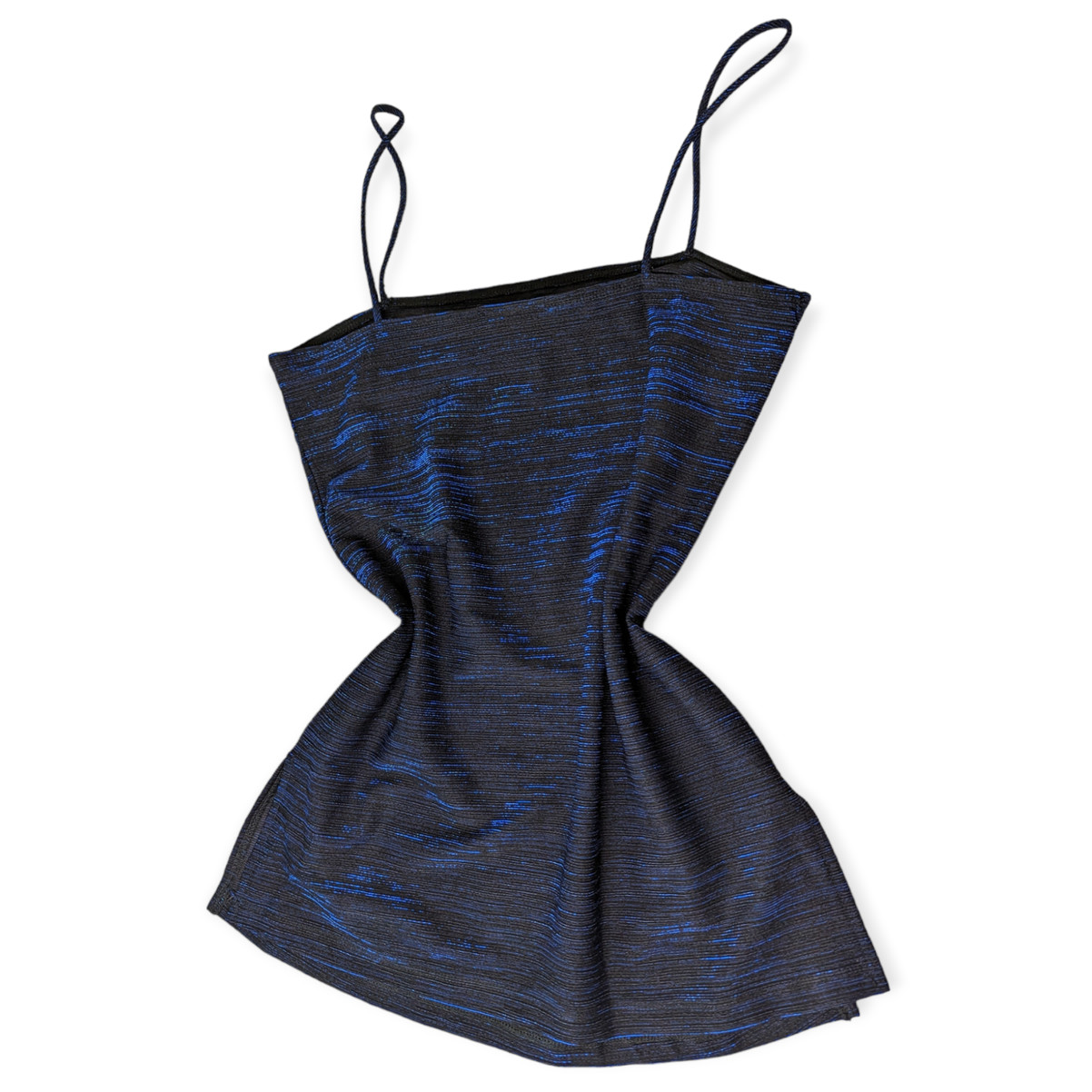 Vintage 90s Micro Mini Dress Blue Shimmer Size Small … - Gem