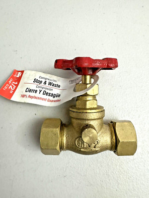 Mueller B&K Industries Solder Stop & Waste Valve Brass 1/2" 105-613HC ...