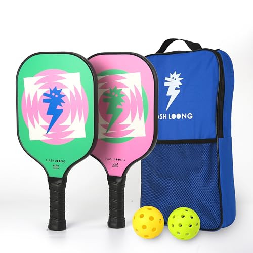 Fun Pickleball Paddles Set of 2 Pink and Green, Cute Pickle Ball ...