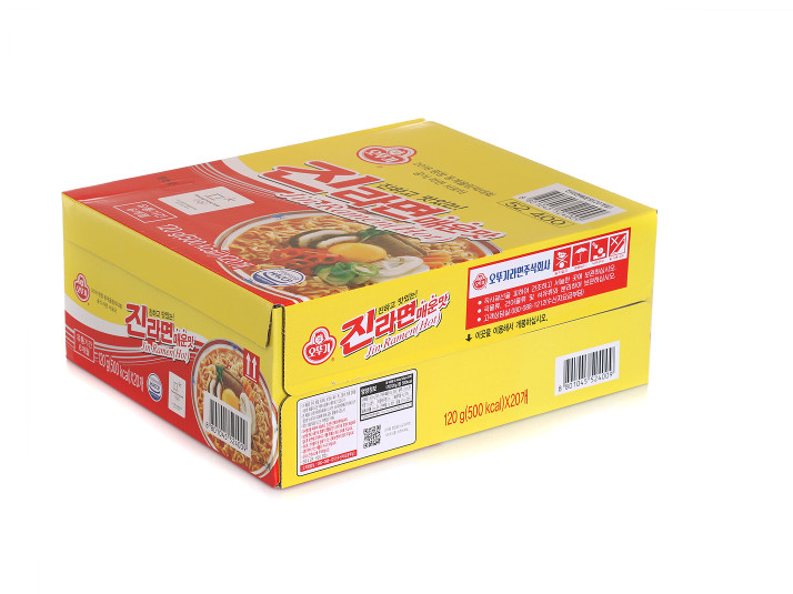 Korean Instant Noodle OTTOGI JIN RAMYUN(HOT) Ramen Ramyeon 20pack Box ...