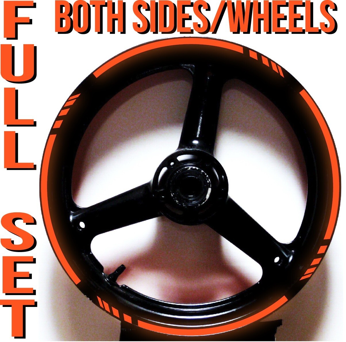 ORANGE 3M REFLECTIVE MOTORCYCLE GP STYLE RIM STRIPES WHEEL TAPE ...