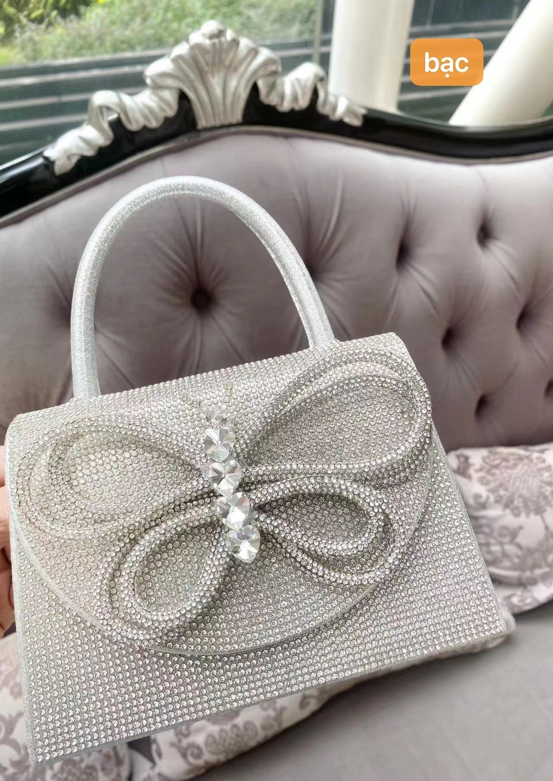 Sophisticated Evening Dress Bag With Rhinestone Butterfly Bow For ...