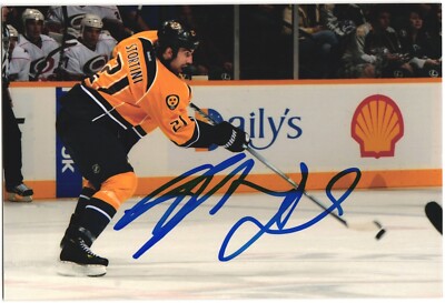 Zack Stortini Autographed 4x6 Color Photo Nashville Predators Yellow ...