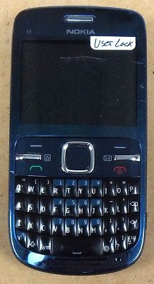 Nokia C Series C3-00 / C3 - Blue and Black ( GSM ) Rare Cellular Phone ...