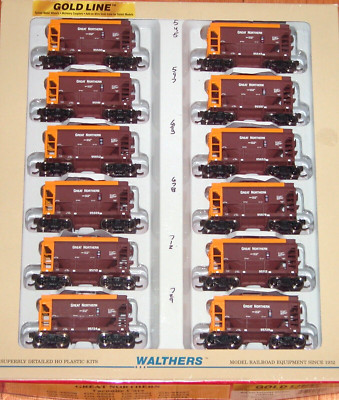 HO WALTHERS 932-4562 GOLD LINE ORE CARS WITH LOAD TACONITE 12 PK GREAT ...