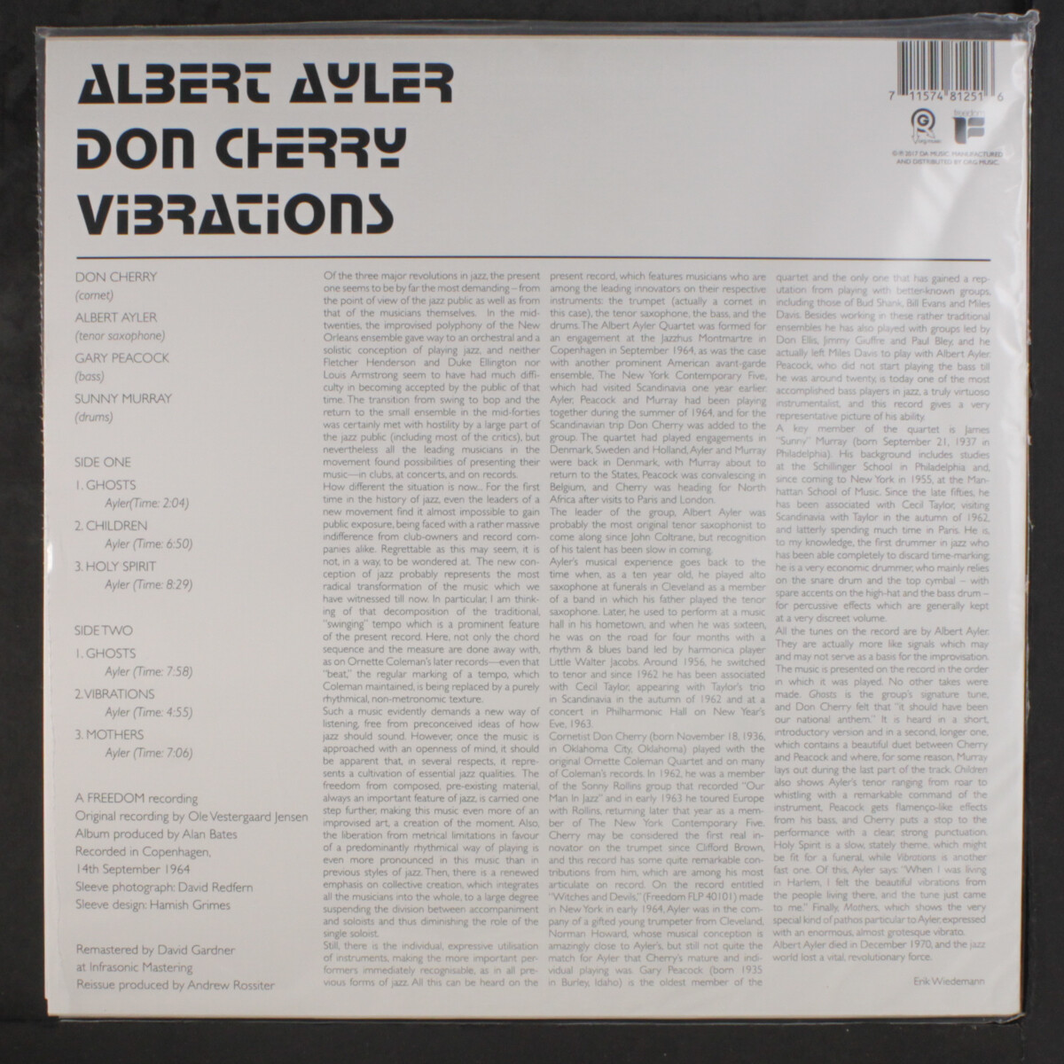 ALBERT AYLER & DON CHERRY: vibrations ORG 12" LP 33 RPM | eBay