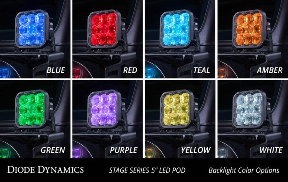 Diode Dynamics SS5 LED Pod Sport White Combo Pair 691025934885| eBay