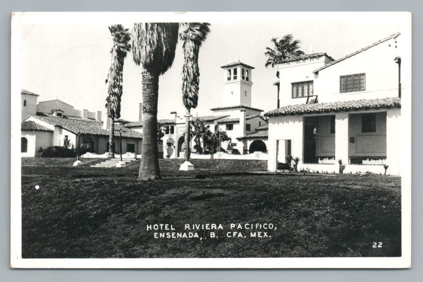 Hotel Riviera Pacifico ENSENADA Mexico RPPC Vintage Photo Postcard 1951 ...