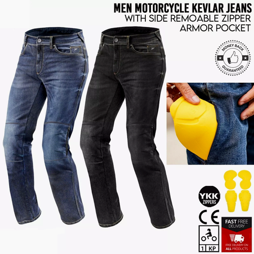 Mens Motorcycle Jeans Motorbike Pant Denim Trousers Made with Kevlar ...