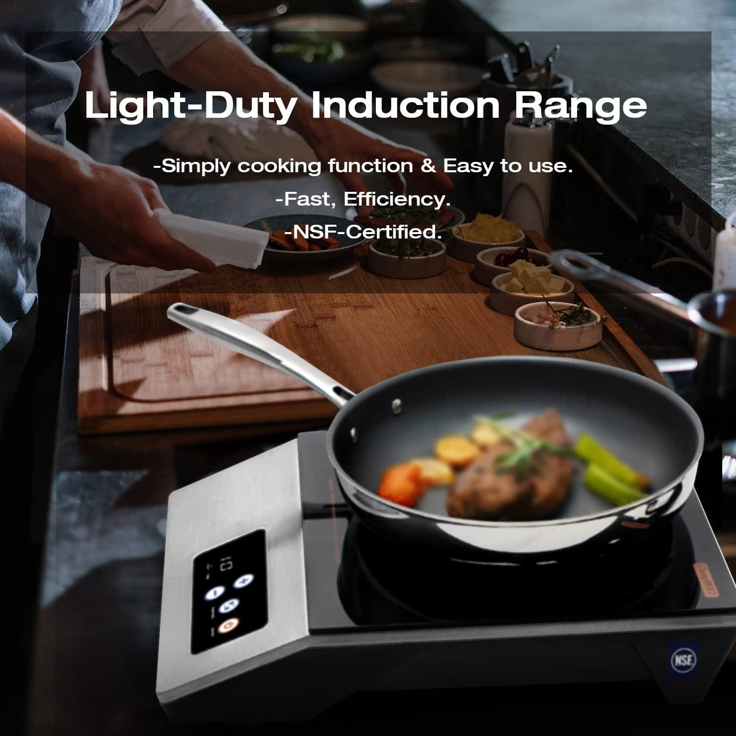 ChangBERT 1800W Induction Cooktop, Portable, Large 8” Heating Stainless ...
