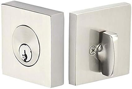 Emtek Hardware Deadbolt Single Cylinder Square Solid Brass C-Keyway ...