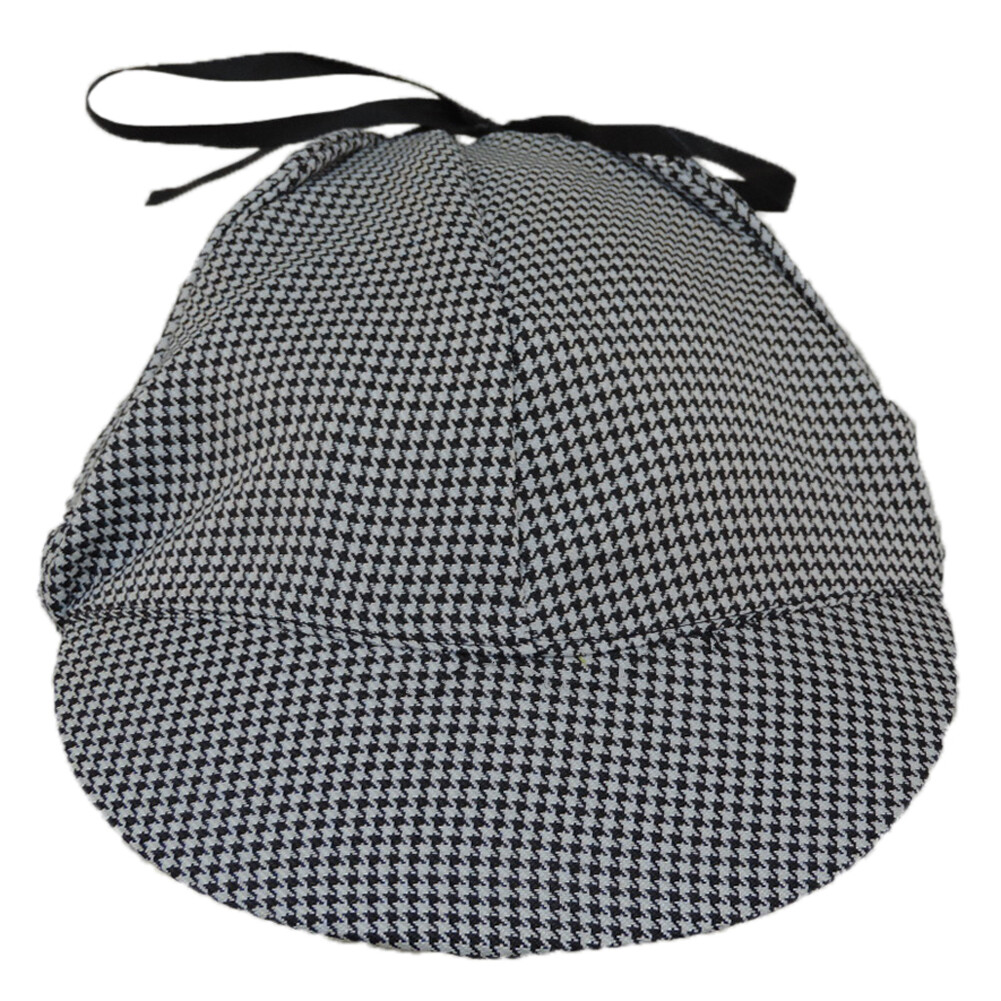 Sherlock Holmes Houndstooth Detective Deerstalker Costume Hat Black ...