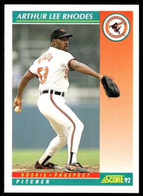 1992 Score Baseball Card Arthur Rhodes Rookie Baltimore Orioles #736A ...