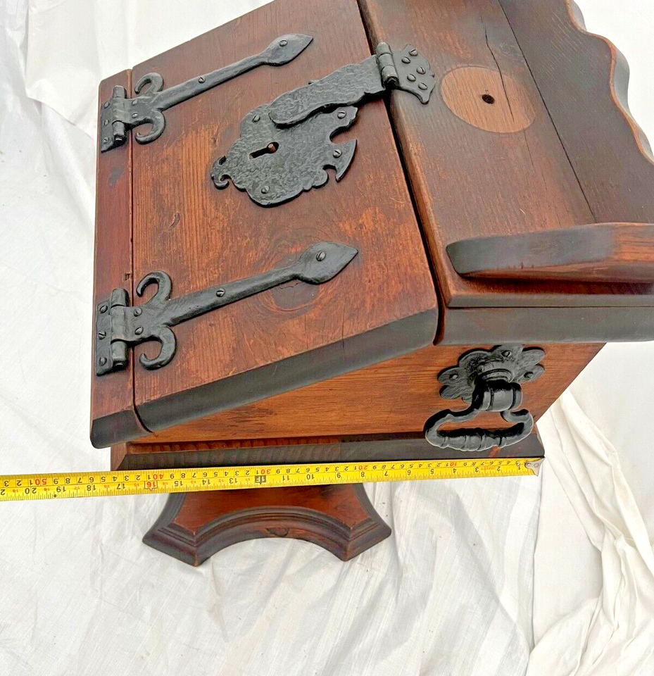 Antique Davenport Ship Captain's Desk flip up top Hand Forged Iron ...
