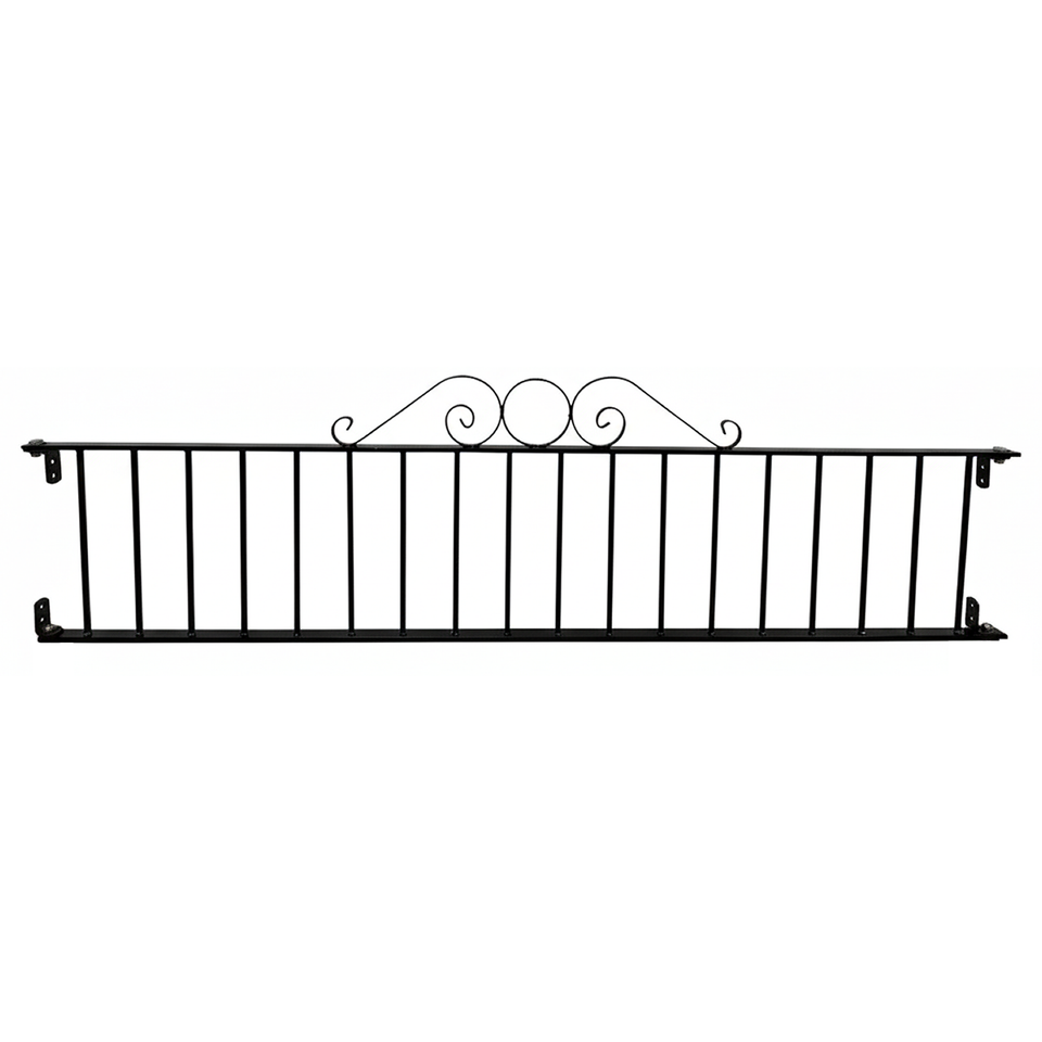 Swirl Top Wrought Iron Railings - Galvanised & Powder Coated Black ...