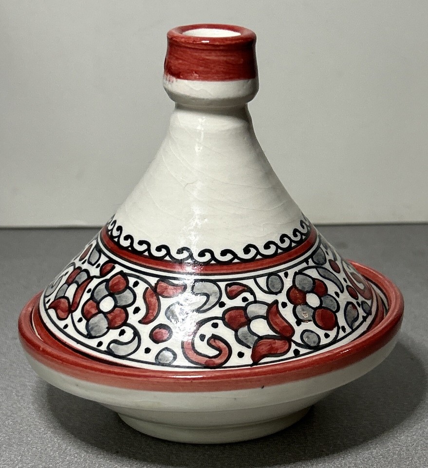 Moroccan Red, Black, White Mini Single Tajine Ceramic, Hand Crafted ...