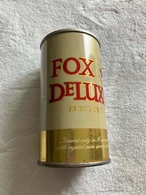 FOX DELUXE BEER FLAT TOP CAN Fox Head WAUKESHA WI -- BREWED IN GREATER ...