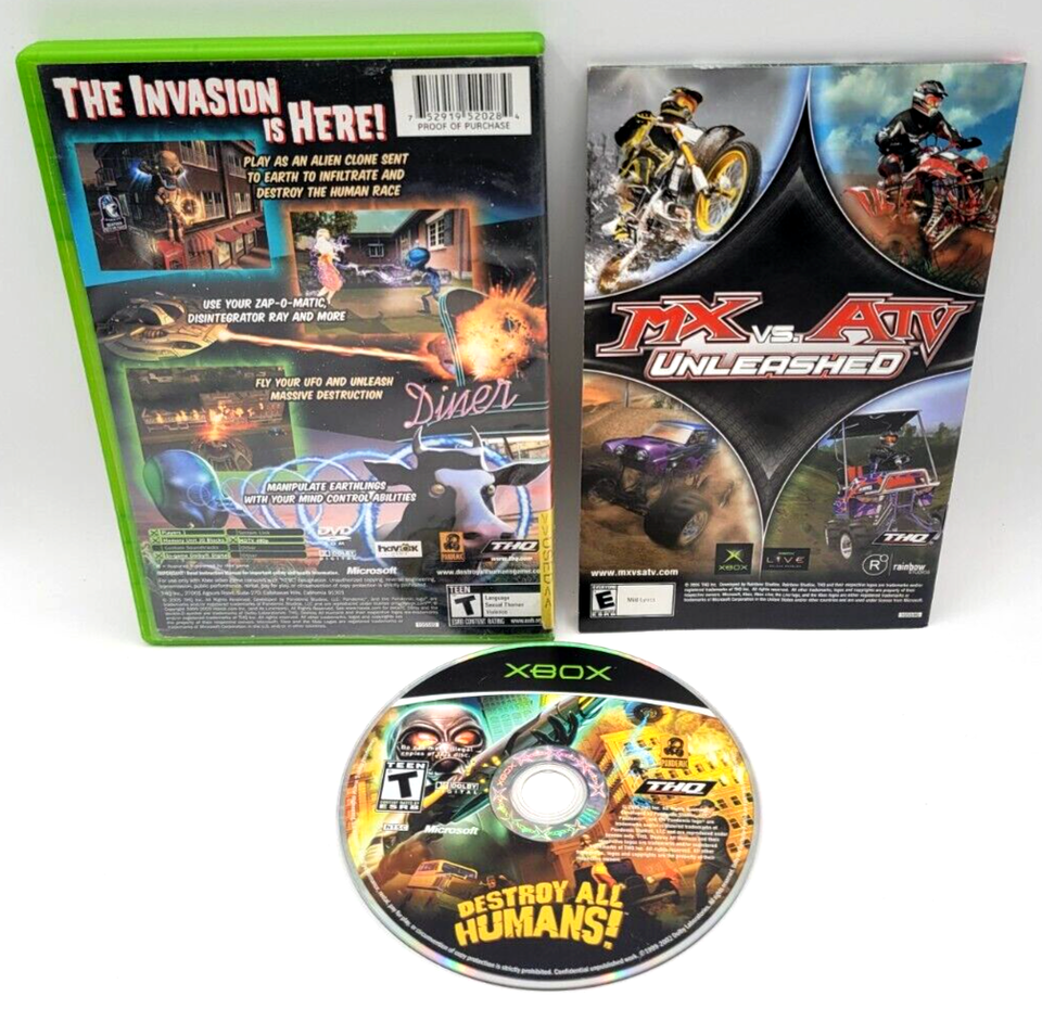 Destroy All Humans! (Original Xbox) Black Label CIB COMPLETE & TESTED ...