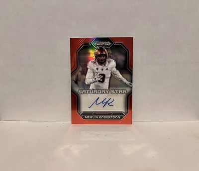 NCAA Merlin Robertson 2023 Prizm Draft Rookie Auto Red Prizm 75/199 # ...