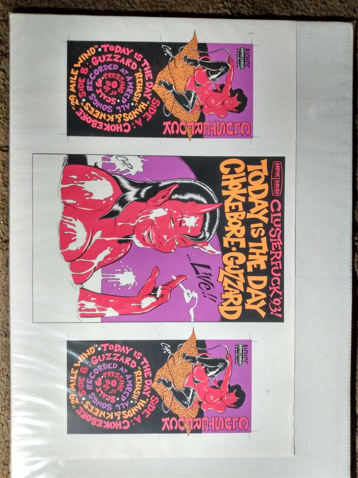 CLUSTERFUCK ORIG PRINTERS PROOF 35X22 ROLLED POSTER COOP DEVIL GIRL ...