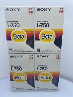 Lot of 4 Sony Dynamicron L-750 Betamax Beta Tapes Made In USA | eBay
