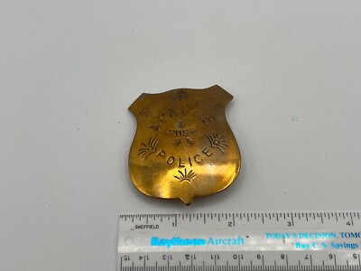 Vintage United States US Apache Police Novelty Brass Shield Badge | eBay