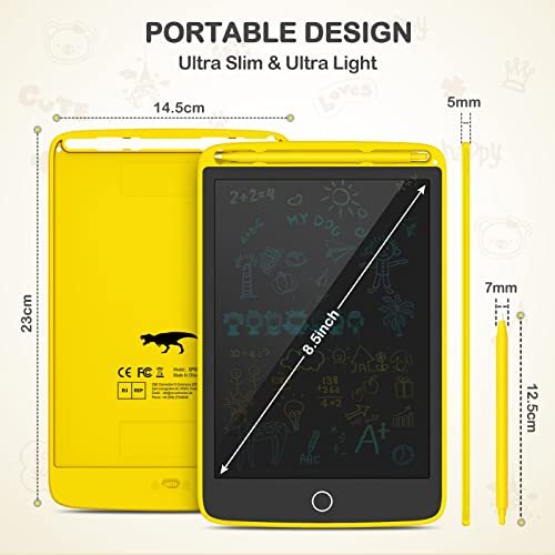 2 Pack LCD Writing Tablet, Colorful Screen Doodle Board 8.5 Inch Yellow ...