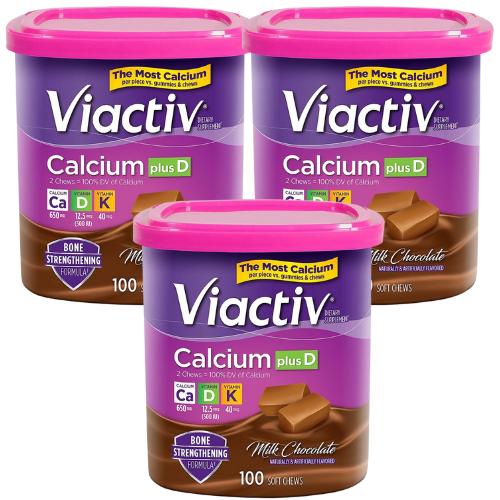 Viactiv Calcium Plus D Soft Chews Milk Chocolate Bones Health 100 Ct ...