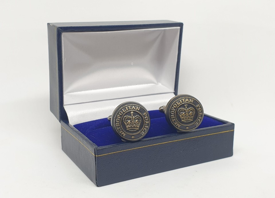 Historical cufflinks London police, QE II, Metropolitan Police black ...